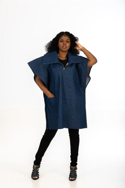 Denim Poncho – The N.G.U. Collection